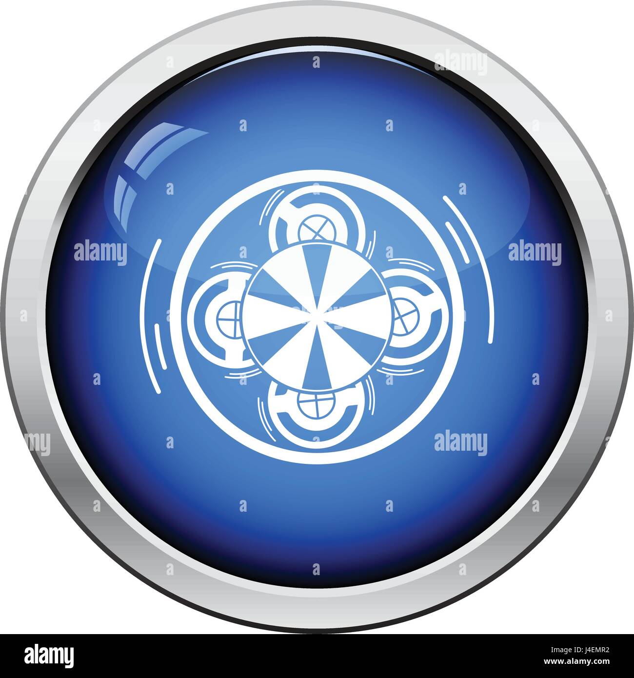 Carousel top view icon. Glossy button design. Vector illustration Stock ...