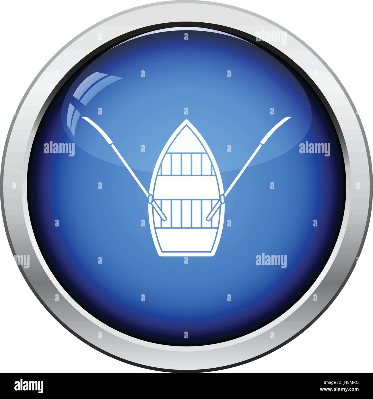 Paddle boat icon. Glossy button design. Vector illustration Stock ...