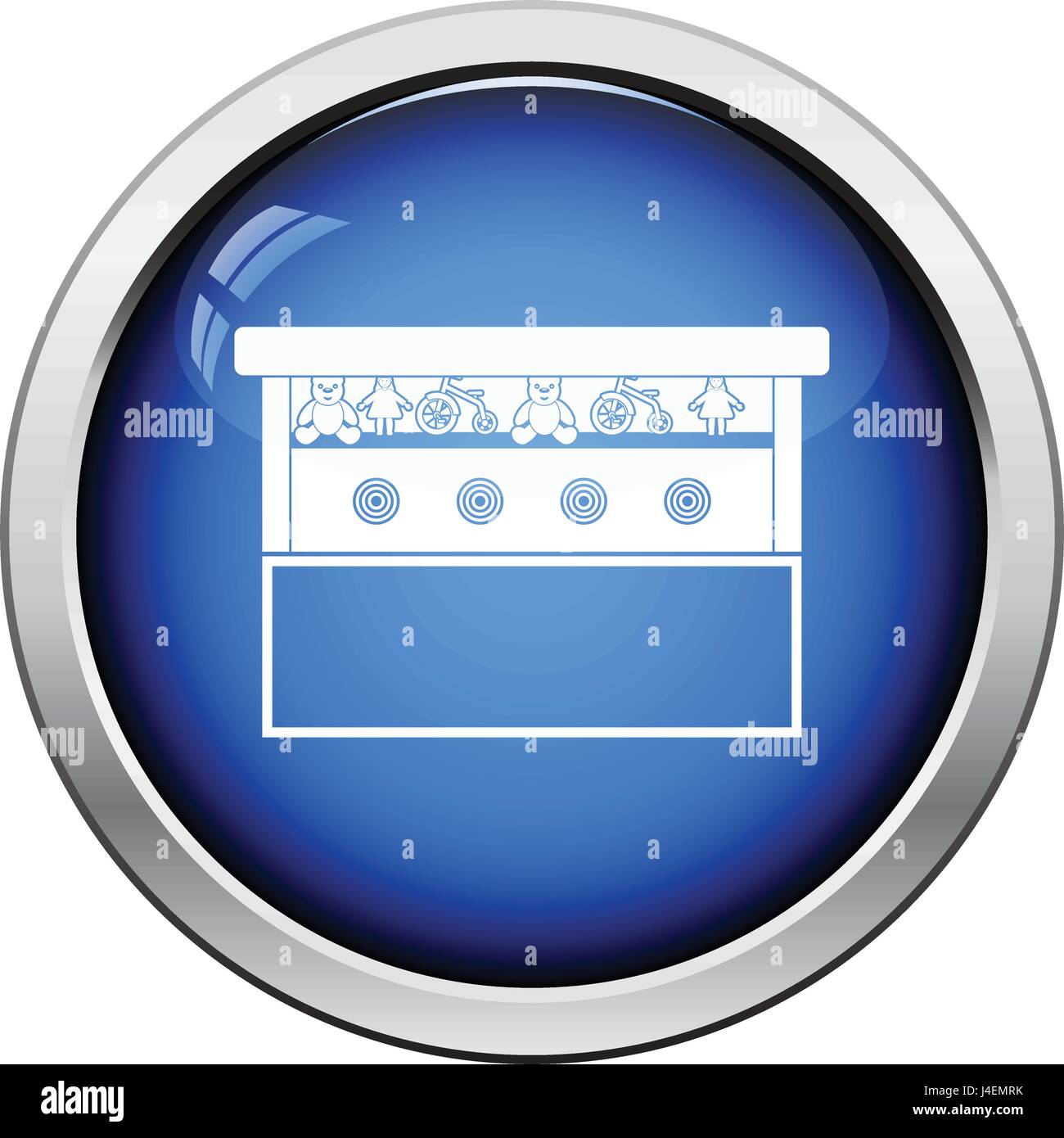 Prize shooting range icon. Glossy button design. Vector illustration ...