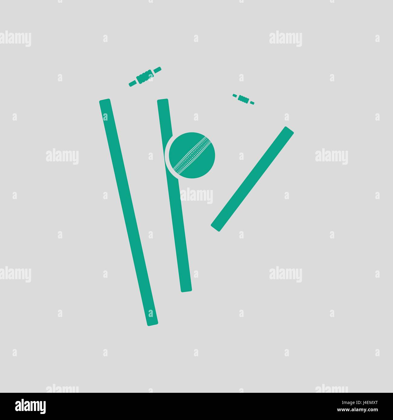 Cricket wicket icon. Gray background with green. Vector illustration ...