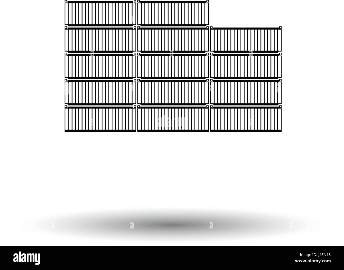 Container stack icon. White background with shadow design. Vector ...