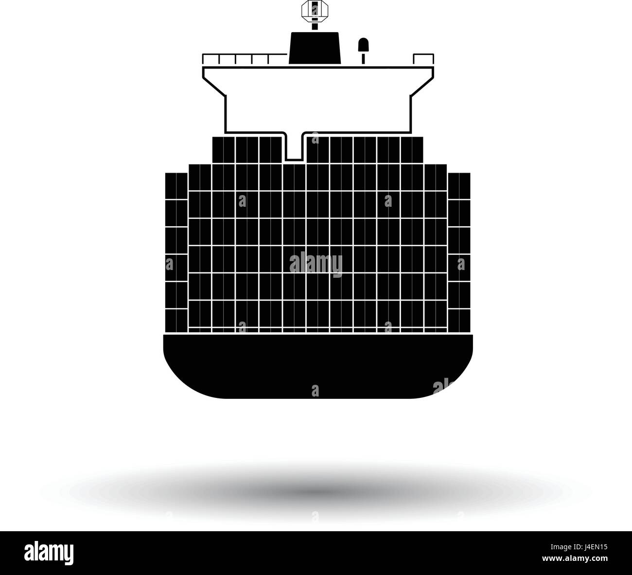 Container ship icon. White background with shadow design. Vector ...