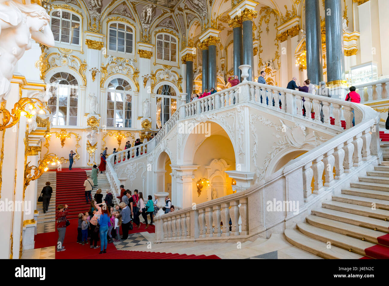 The Jordan Staircase, interior of the Winter Palace, State Hermitage ...