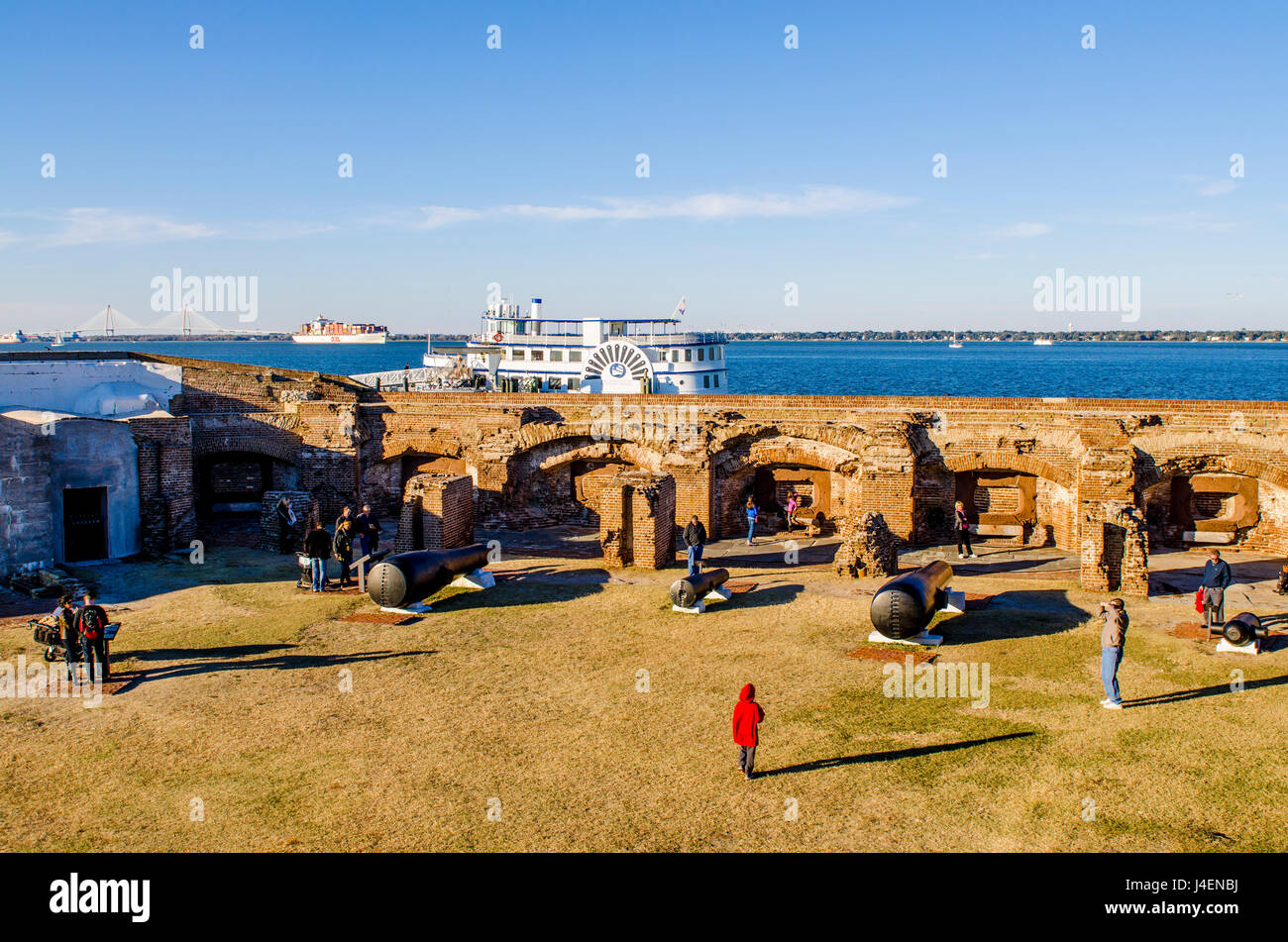 Cannon battery at Historic Fort Sumter National Monument, Charleston ...