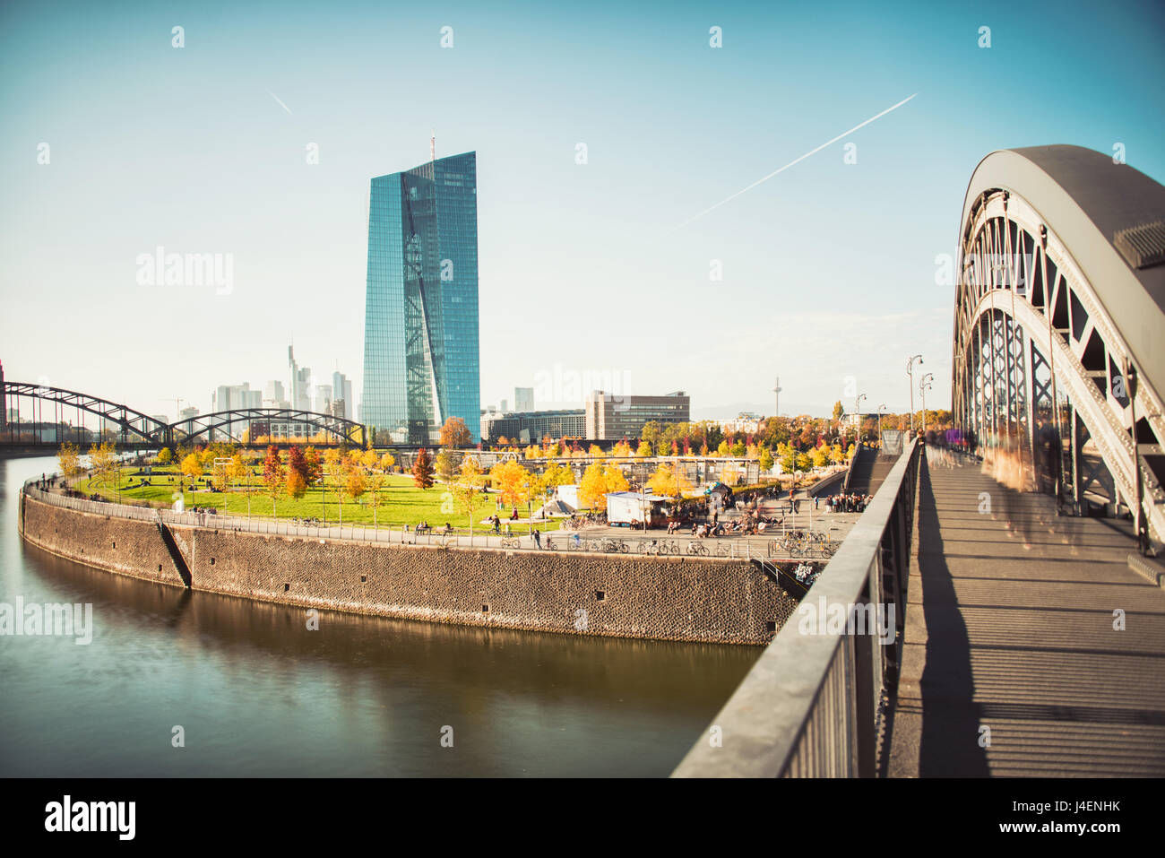 New architecture in the Frankfurt Ostend district including the EZB ...