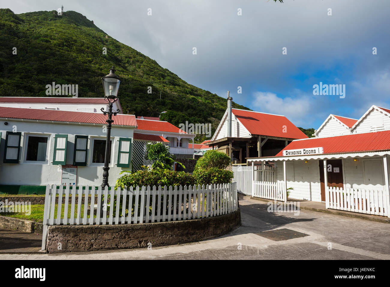 Traditional houses in Windwardside, Saba, Netherland Antilles, West ...