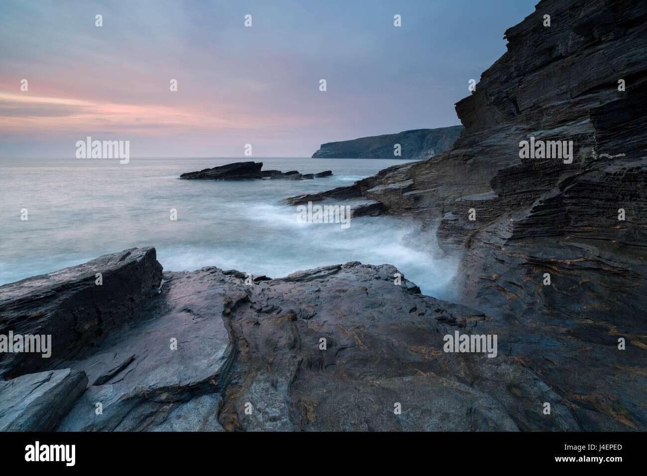 A coastal scene from Trebarwith Strand, Cornwall, England, United ...