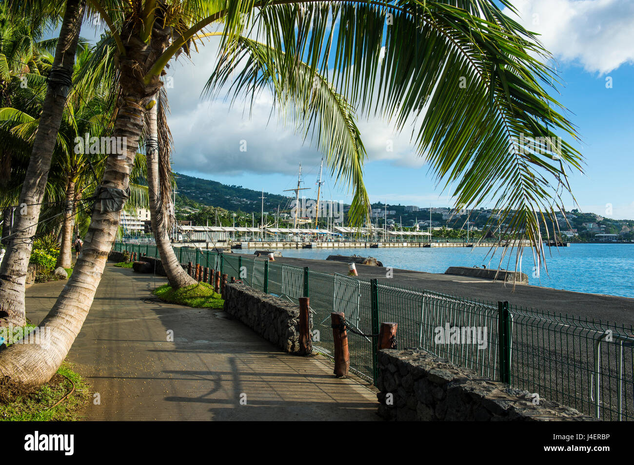 Waterfront of Papeete, Tahiti, Society Islands, French Polynesia Stock ...