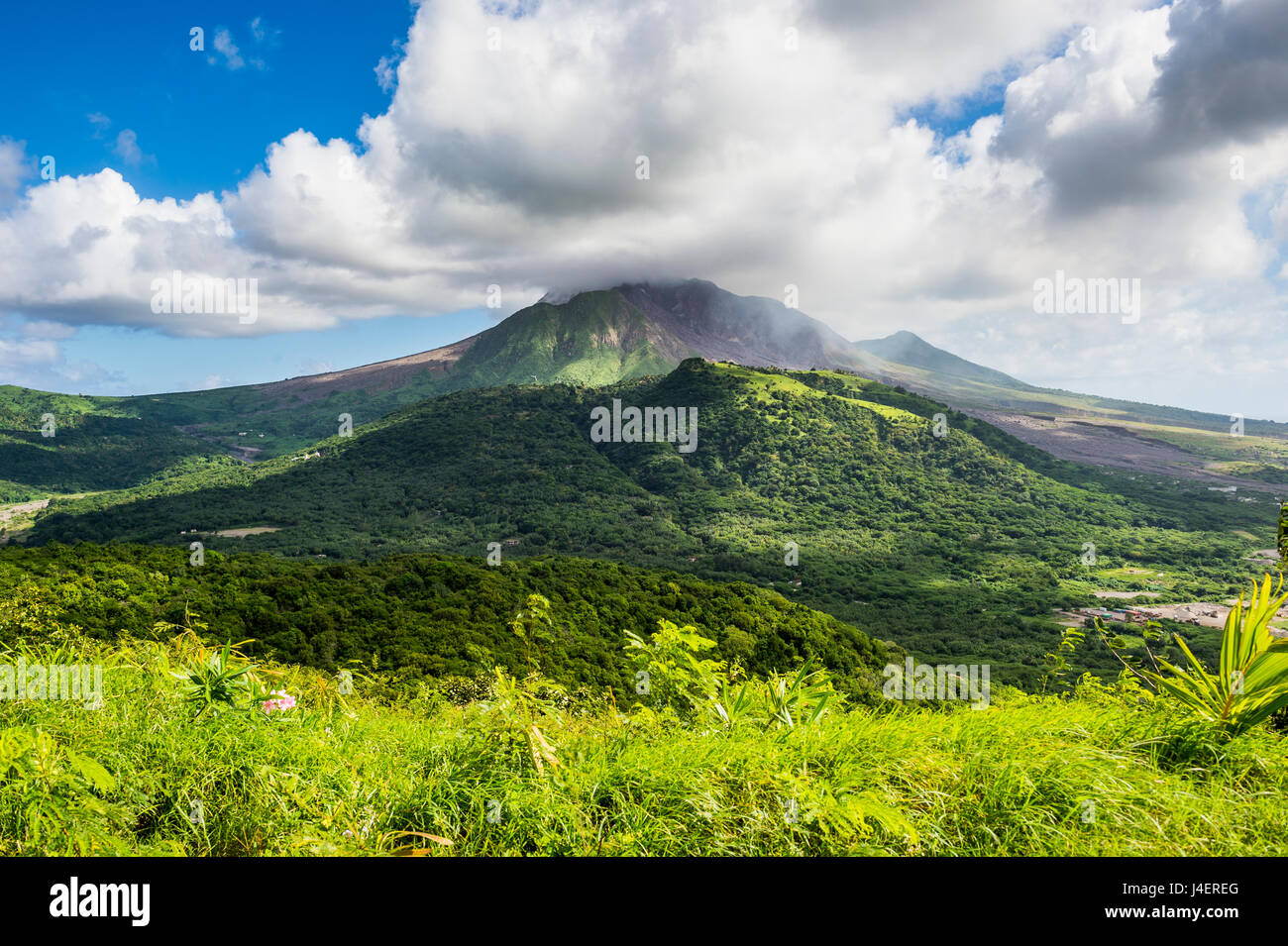 Soufriere hills volcano, Montserrat, British Overseas Territory, West ...