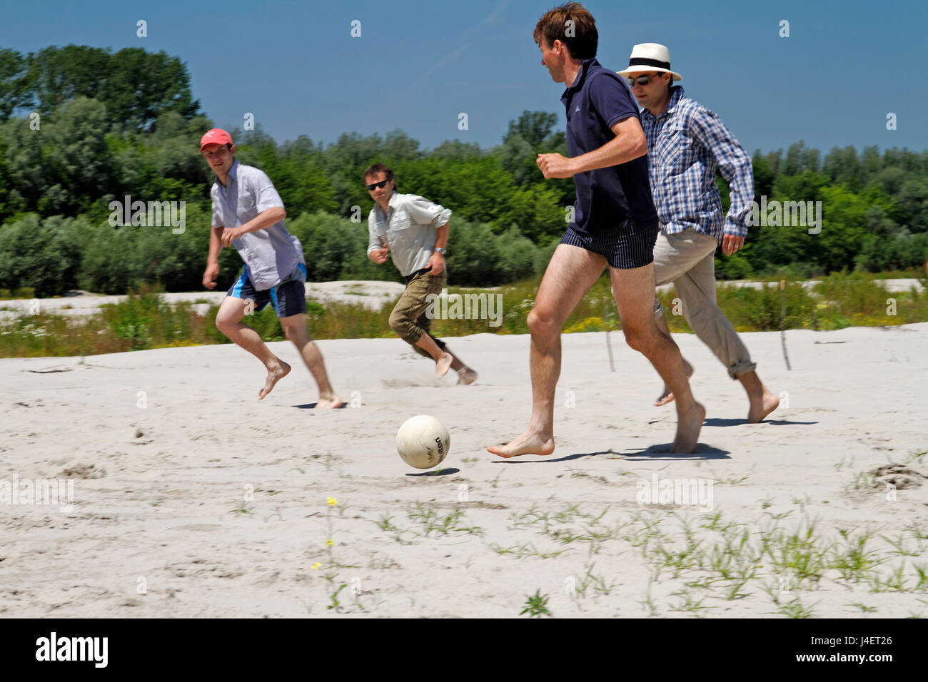 Sand football on Danube Stock Photo - Alamy