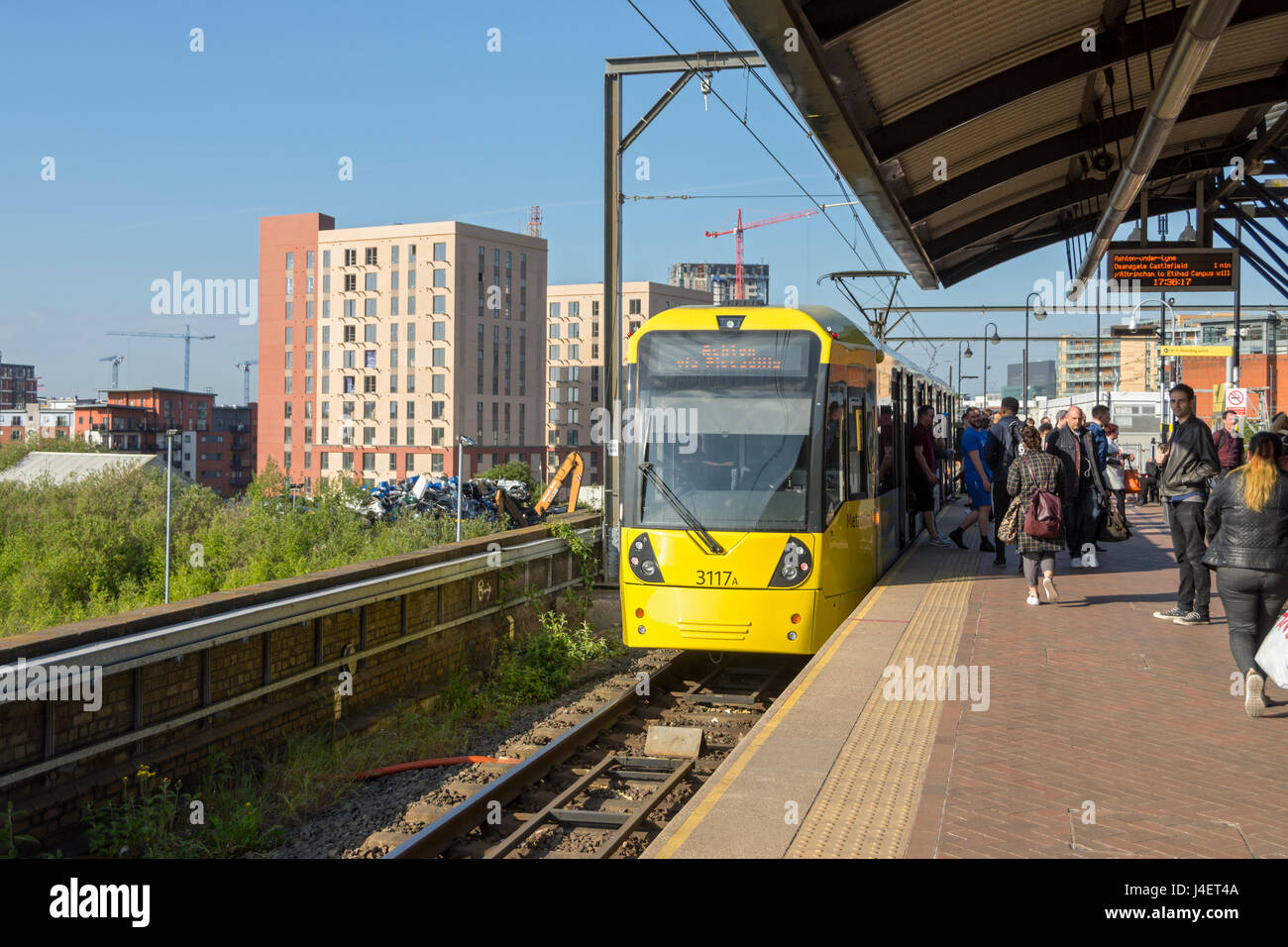 Cornbrook Metrolink tram stop with the controversial apartment block ...