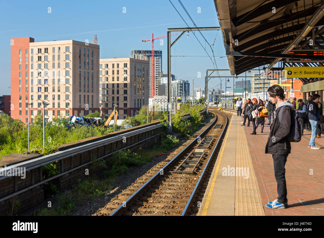 Cornbrook Metrolink tram stop with the controversial apartment block ...