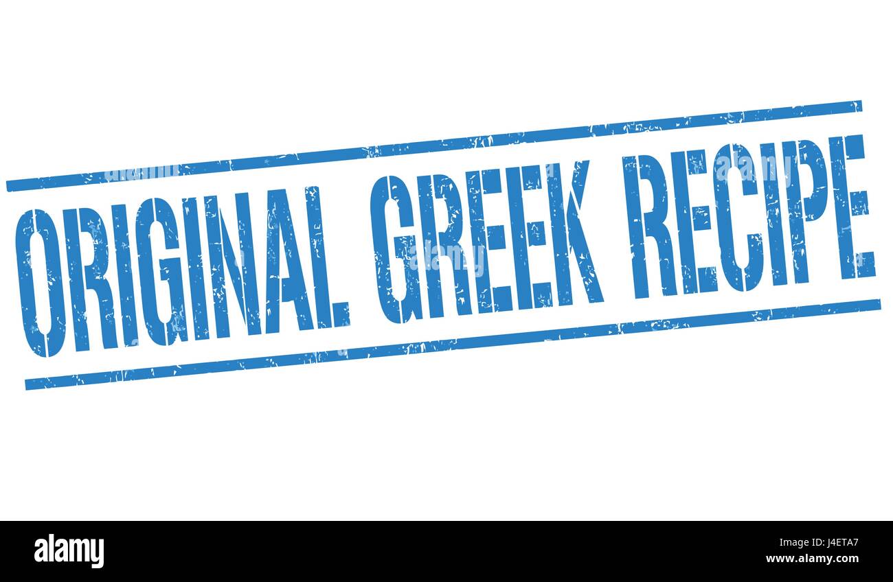 Original greek recipe sign or stamp on white background, vector ...