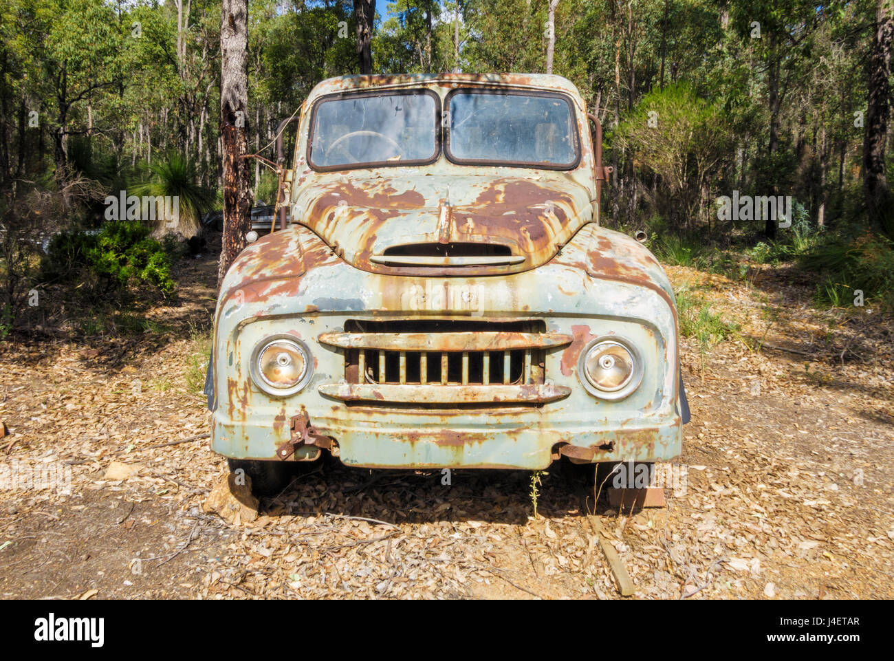 Front view of a Rusty old truck in a bush setting in Australia Stock ...
