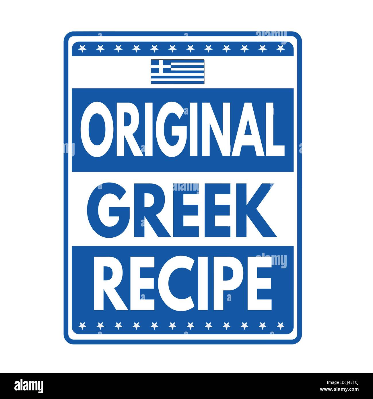 Original greek recipe sign or stamp on white background, vector ...