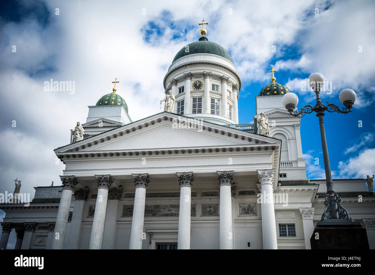Helsinki cathedral overlooking Senate Square in the Finnish capital ...