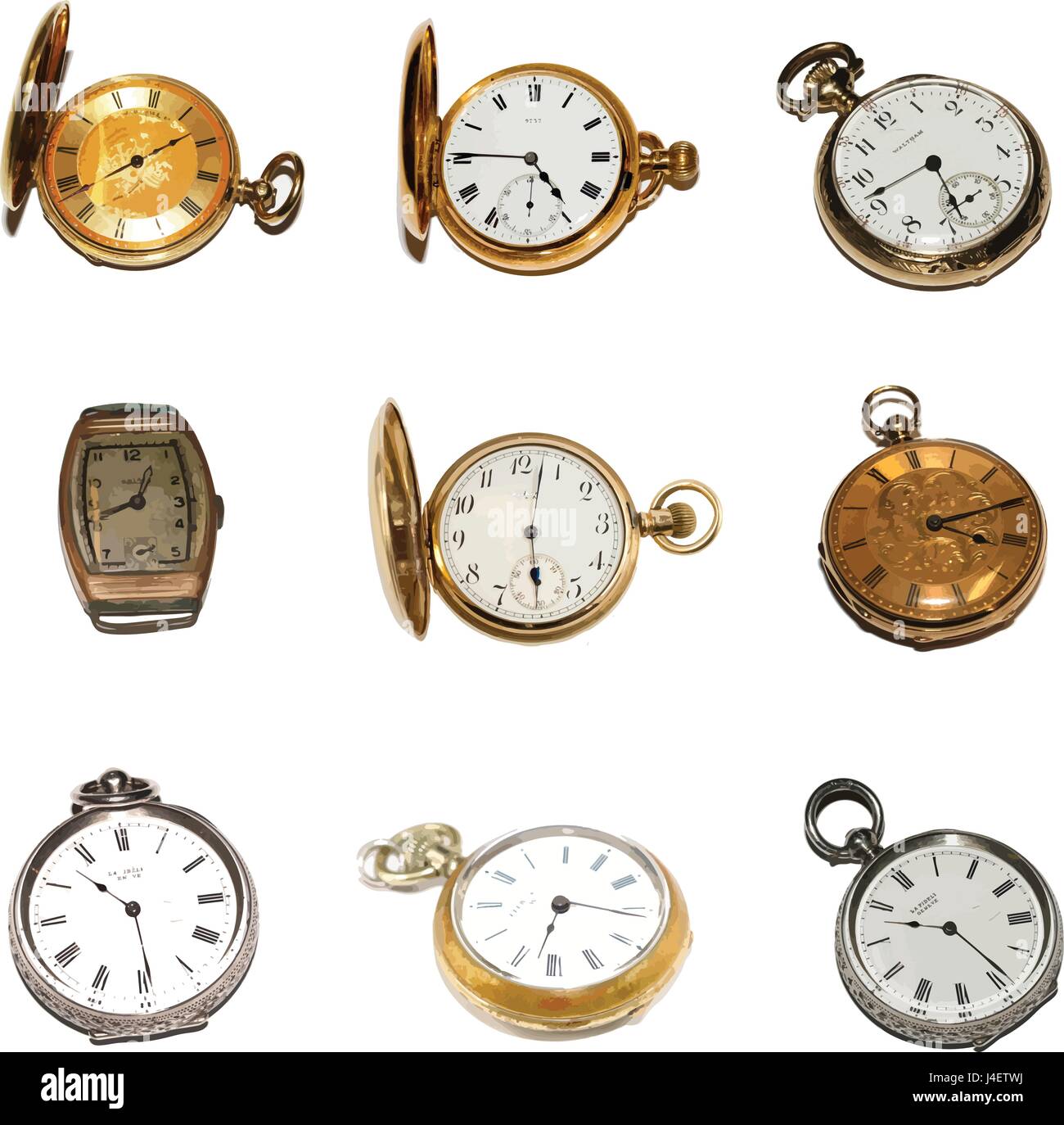 Open pocket watch Stock Vector Images - Alamy