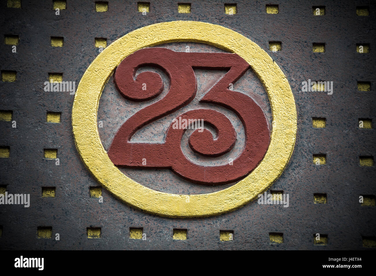 Number twenty three with gold and red decoration Stock Photo - Alamy