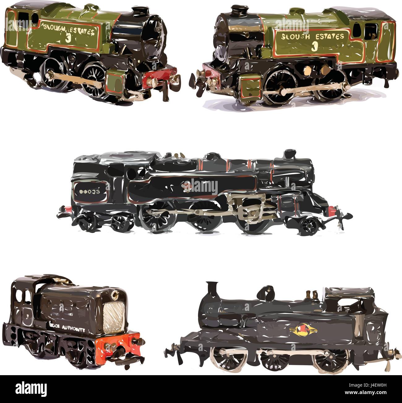 Vintage Toy Train Vectors Stock Vector Image & Art - Alamy