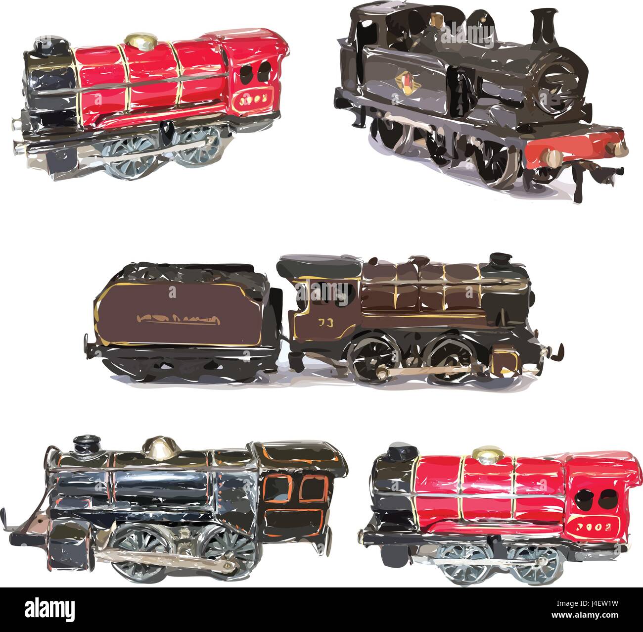 Vintage Toy Train Vectors Stock Vector Image & Art - Alamy