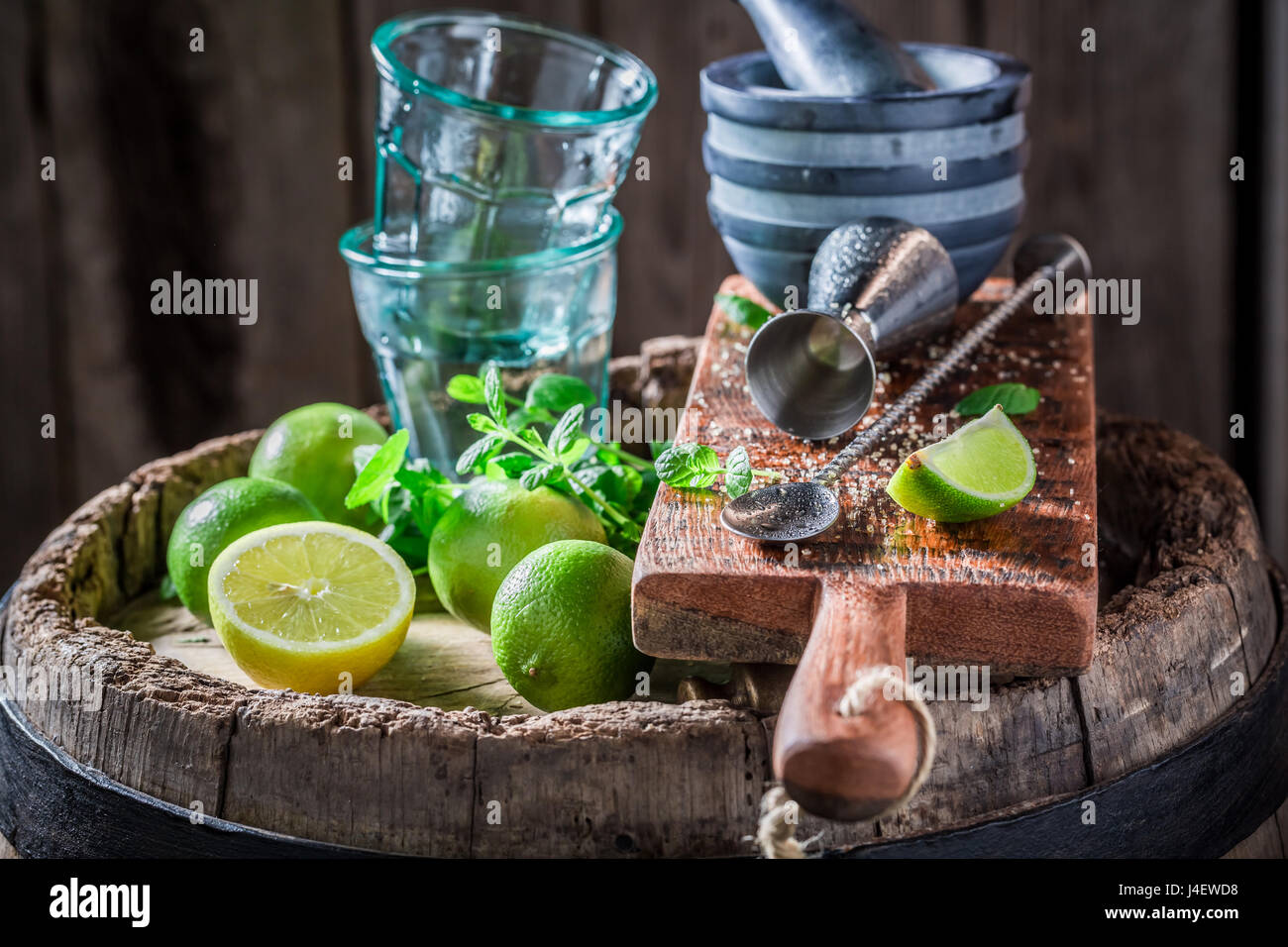 Bartender ingredients sweet cocktails hi-res stock photography and images - Alamy