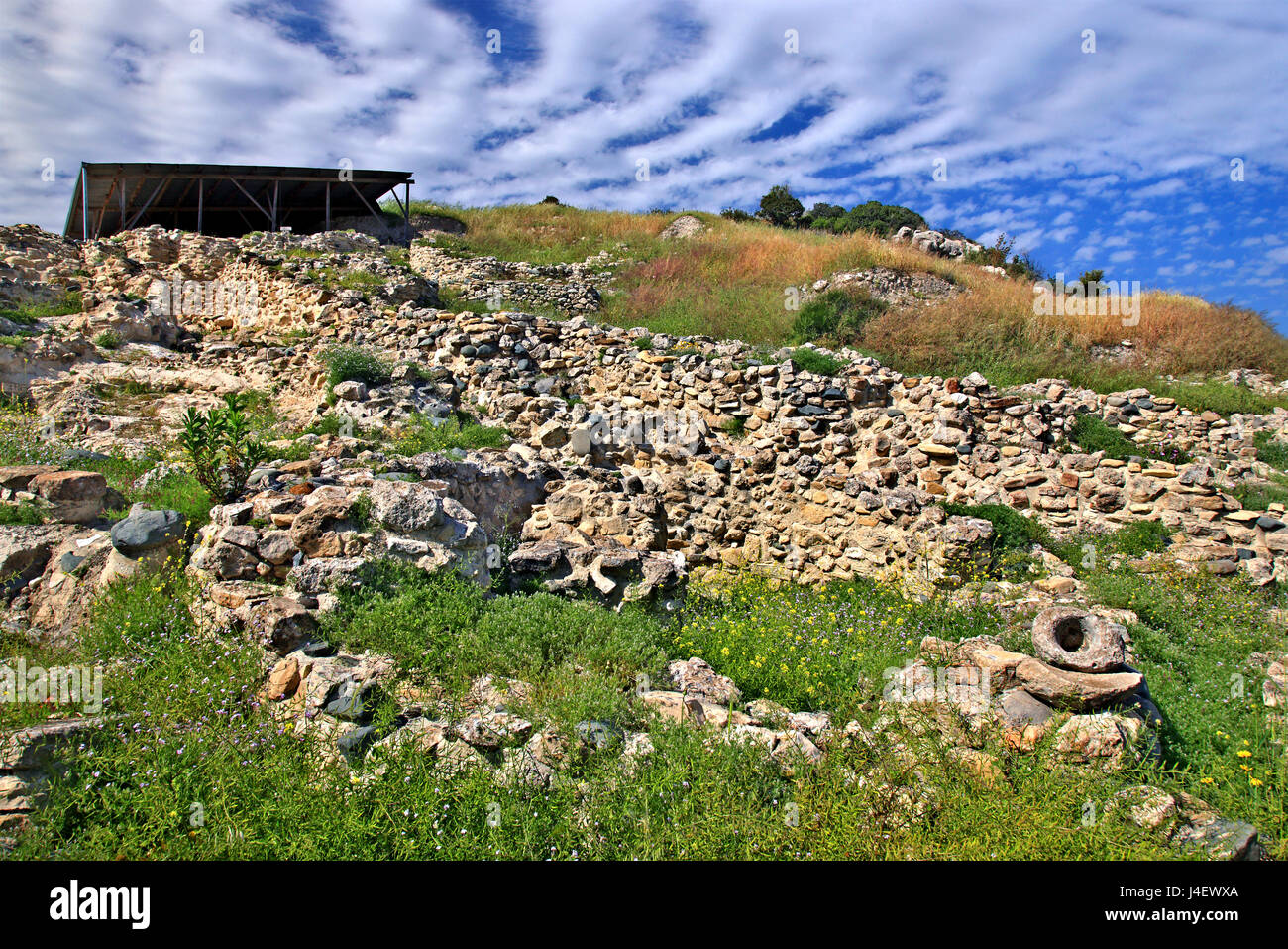 Ruins in the archaeological site of Choirokoitia (or "Khirokitia ...
