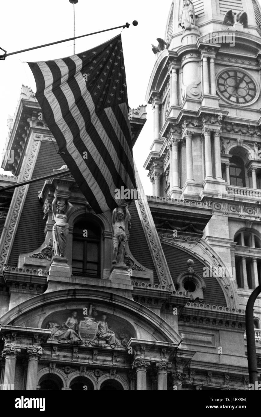 Flag of the Philadelphia City Hall, USA, 1976 Stock Photo - Alamy