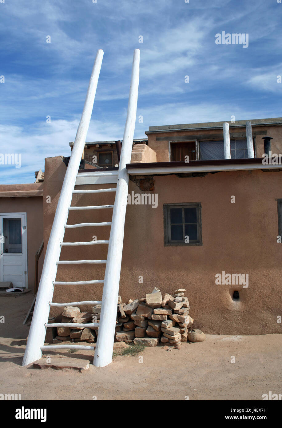 Acoma Pueblo Ladder Stock Photo - Alamy