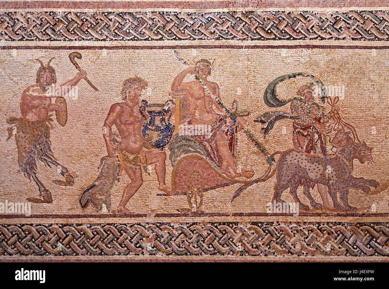 The "Triumph of Dionysus" mosaic ("detail") Inside the "House of ...