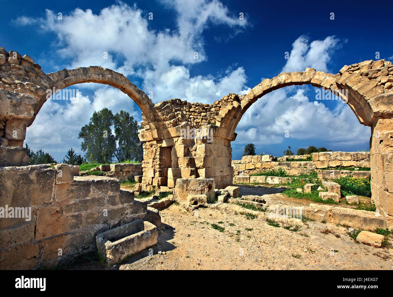 The medieval castle "Saranta Kolones" ("Forty Columns"), at the ...