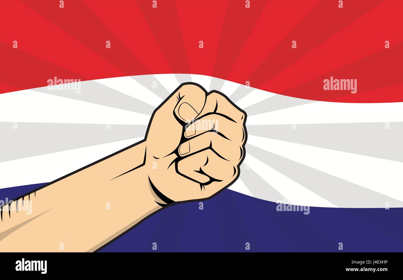 netherlands fight protest symbol with strong hand and flag as ...