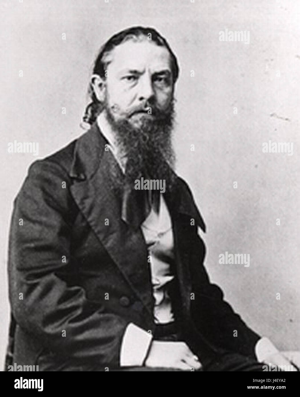 A historical portrait of Otto Volger from 1864, representing the style ...
