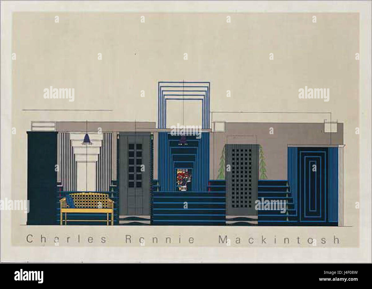 This interior study by Charles Rennie Mackintosh showcases his ...