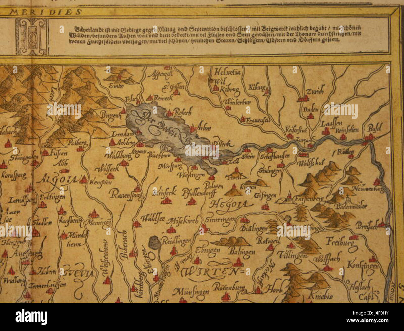 This historical map from the 1600s depicts the region of Swabia ...