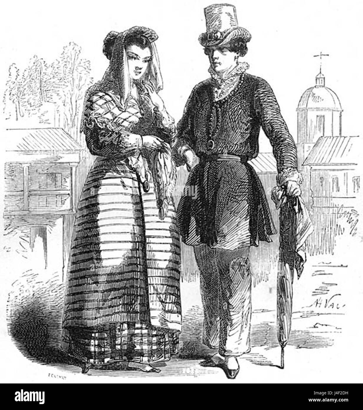 Filipino mestizo couple early 1800s Stock Photo - Alamy