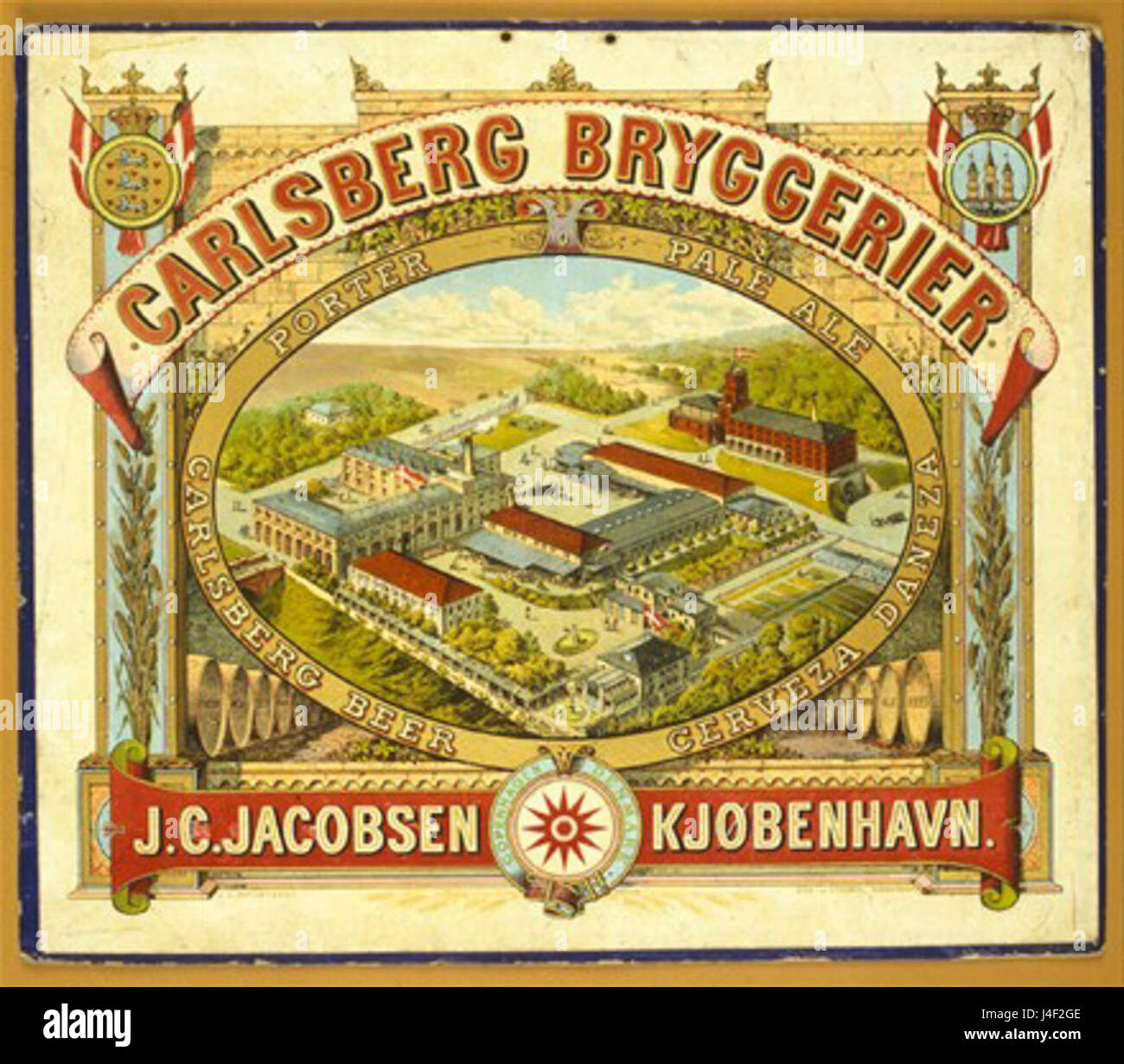 The 'Carlsberg Export' label from 1870 reflects the historical branding ...