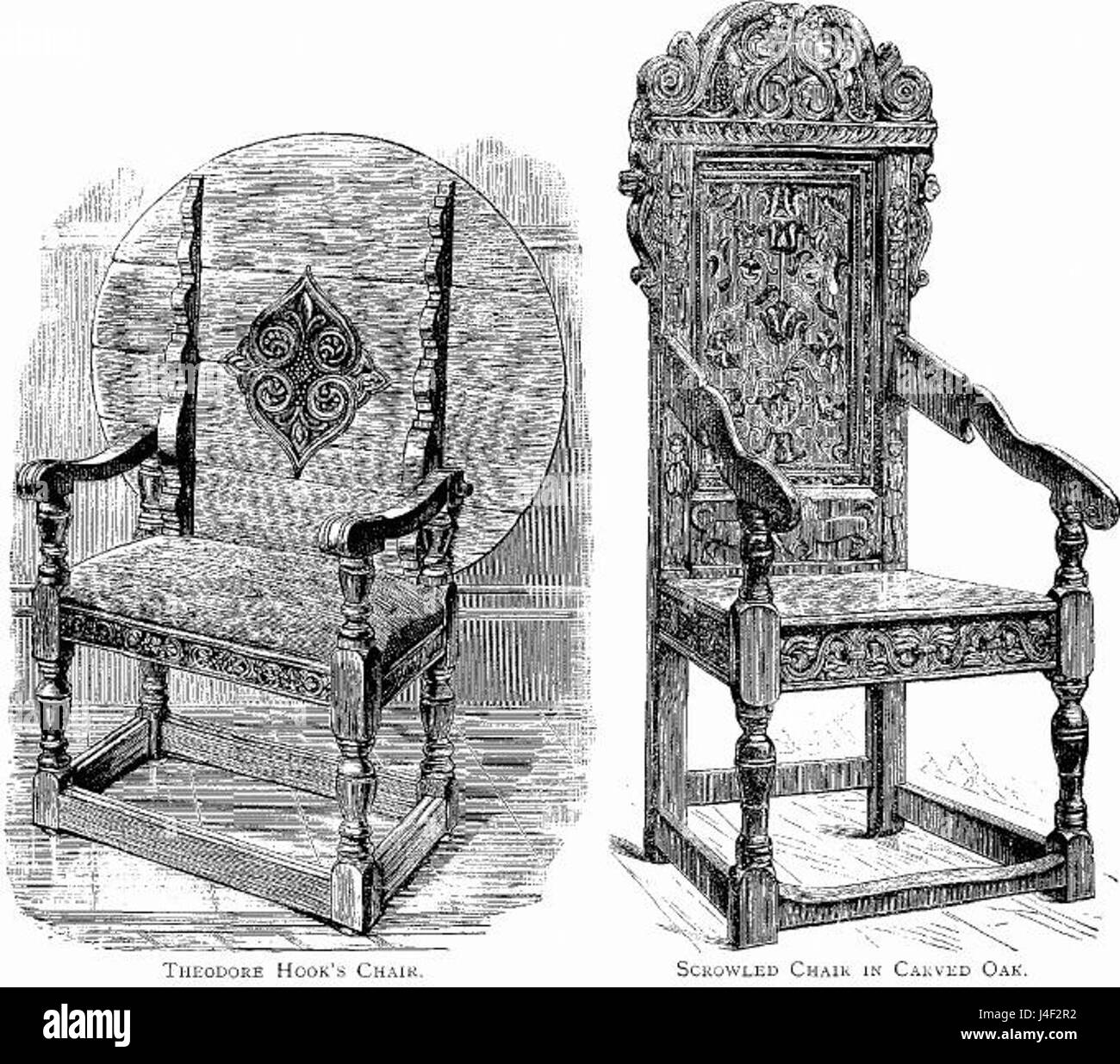 Chairs Stuart Period Stock Photo - Alamy