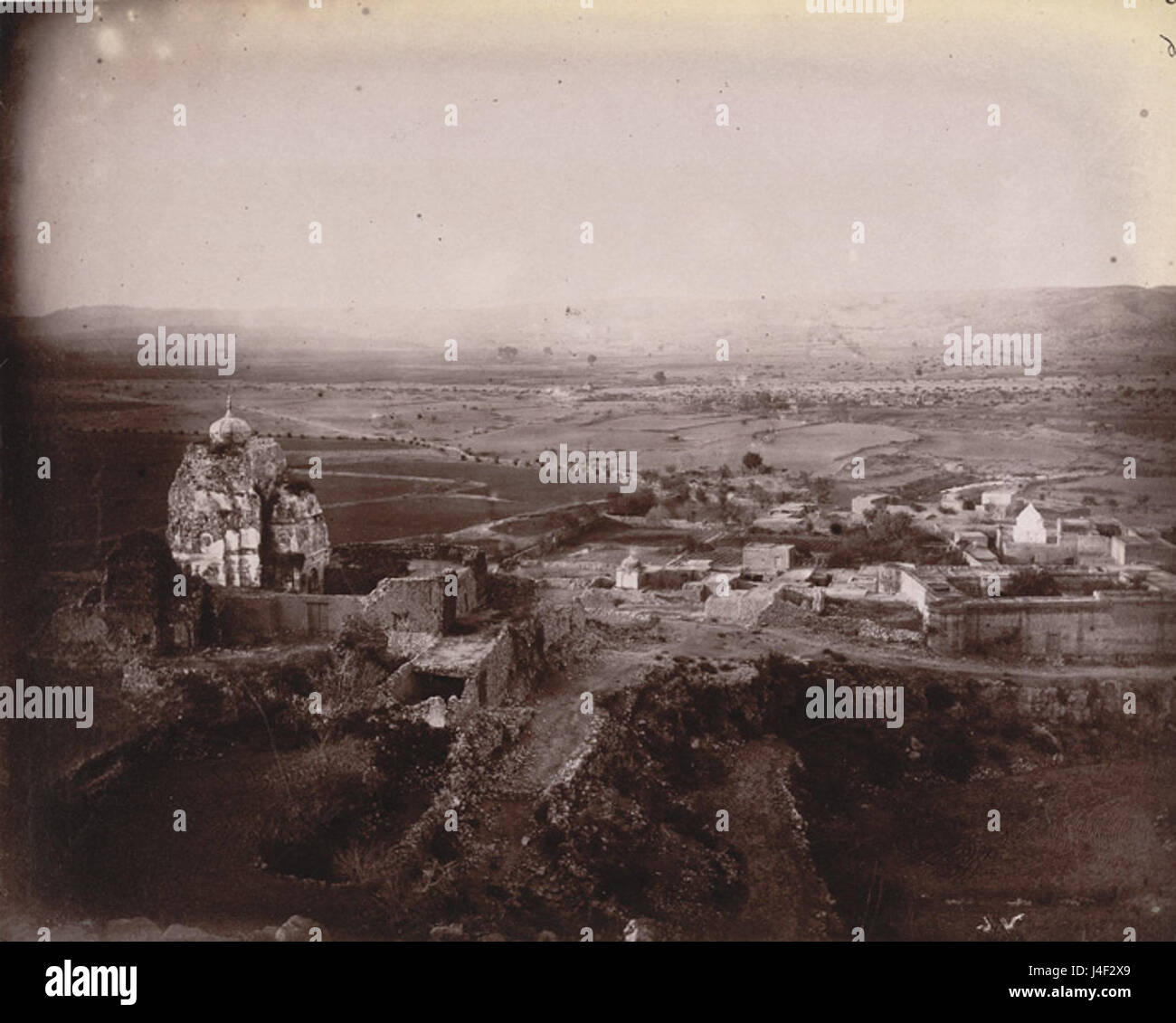 A 1875 photograph depicting a general view of Katas village, with ...