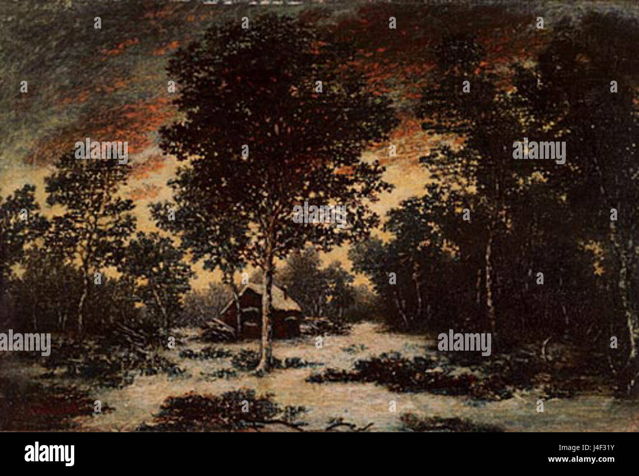 Ralph Albert Blakelock's painting 'Cabin in Winter' depicts a serene ...
