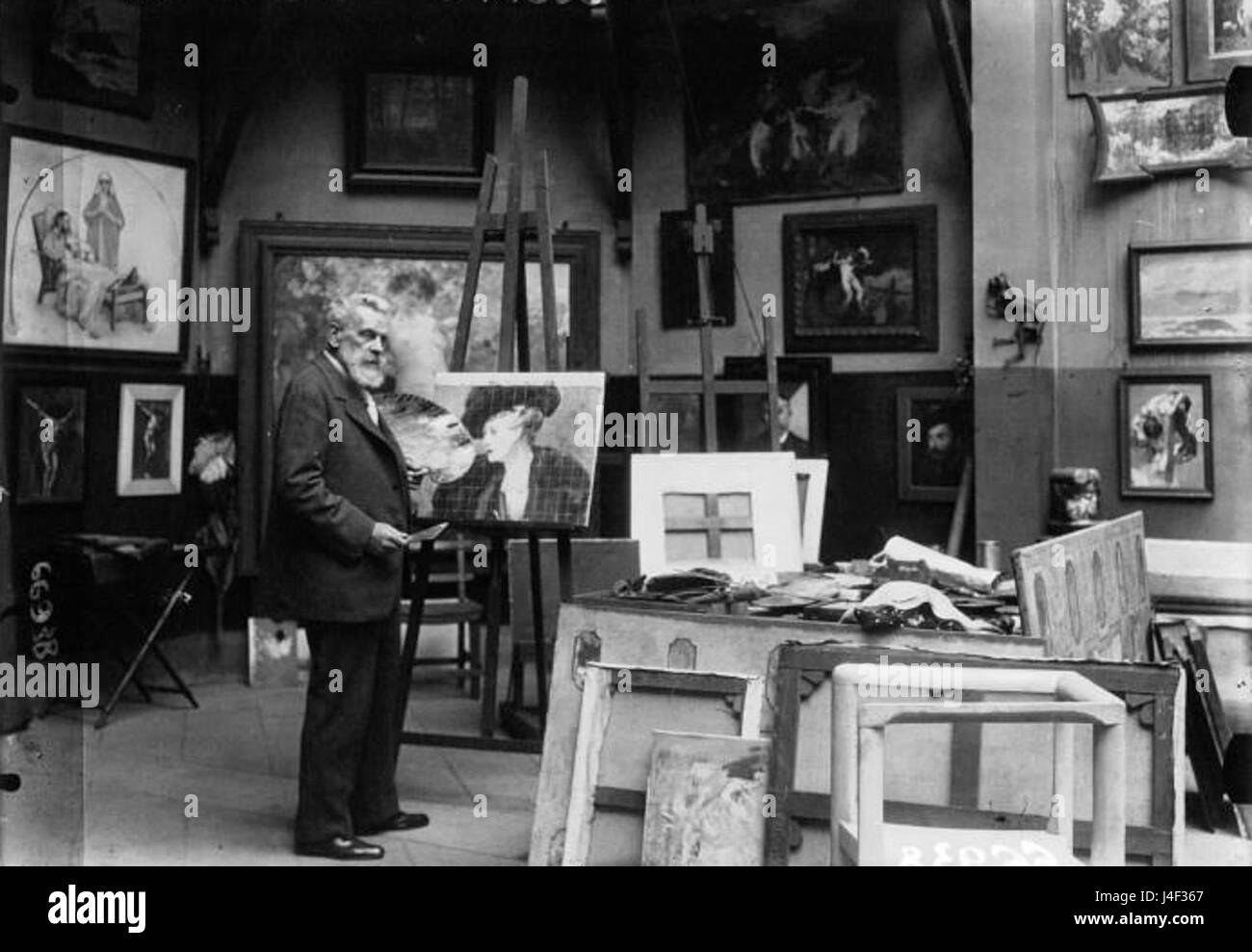 Alfred Roll's atelier in 1918 was a space where the French artist ...