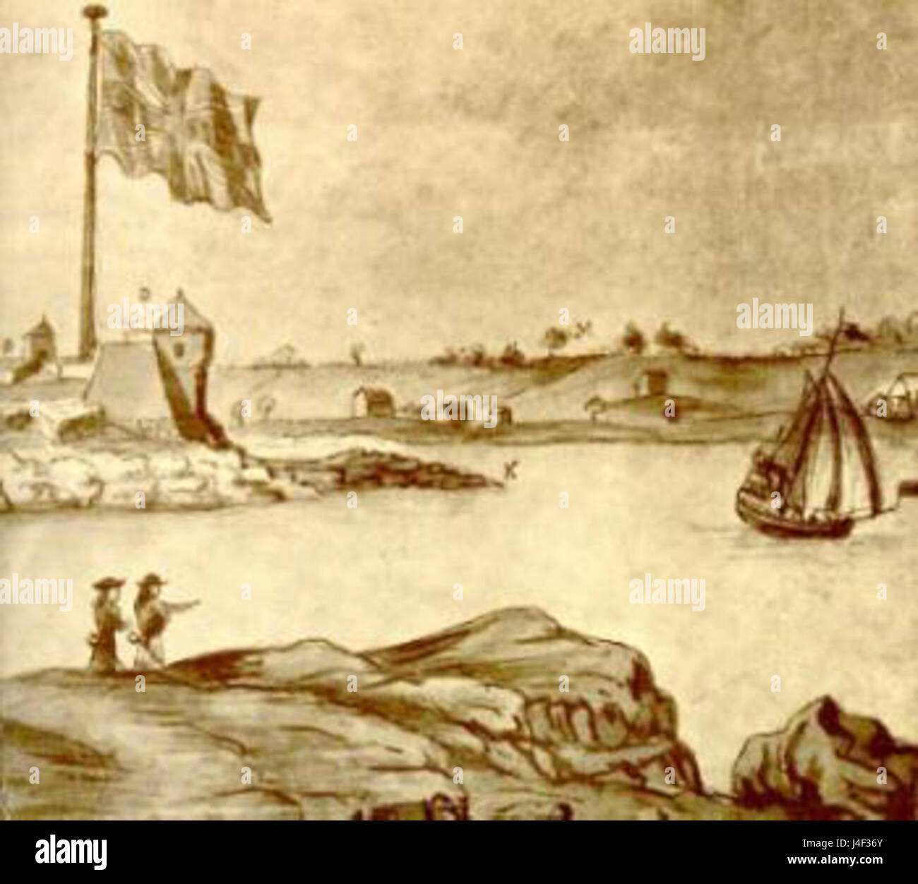 The detail of Fort William and Mary from 1705 depicts the early ...