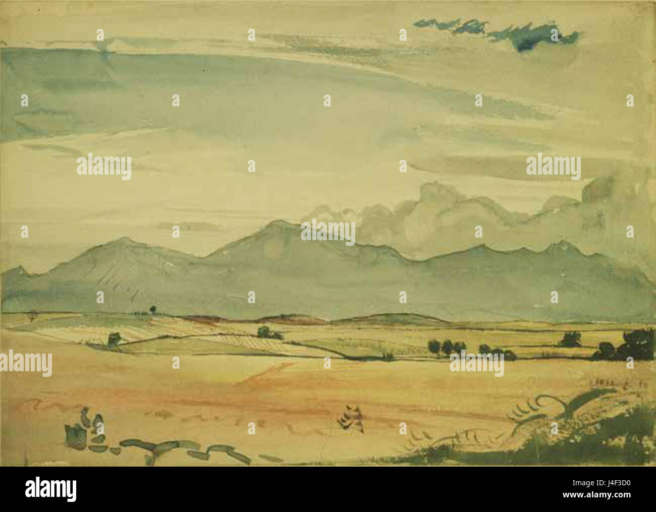 Mountains South of France 1910 James Dickson Innes Stock Photo - Alamy