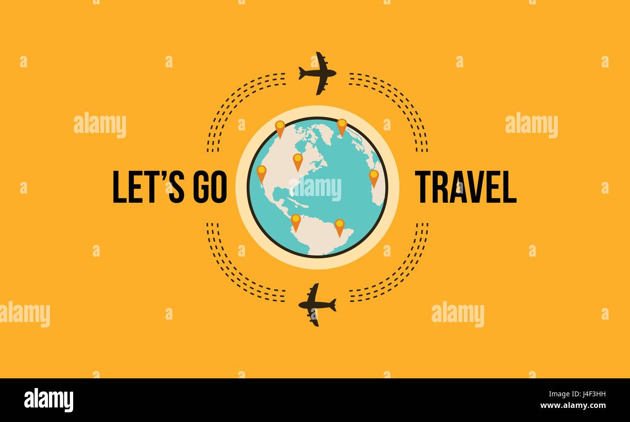 Lets go travel banner Stock Vector Images - Alamy