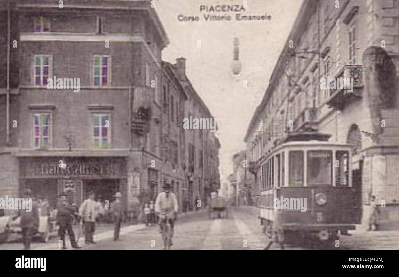 This image shows Corso Vittorio Emanuele, a main street in Piacenza ...