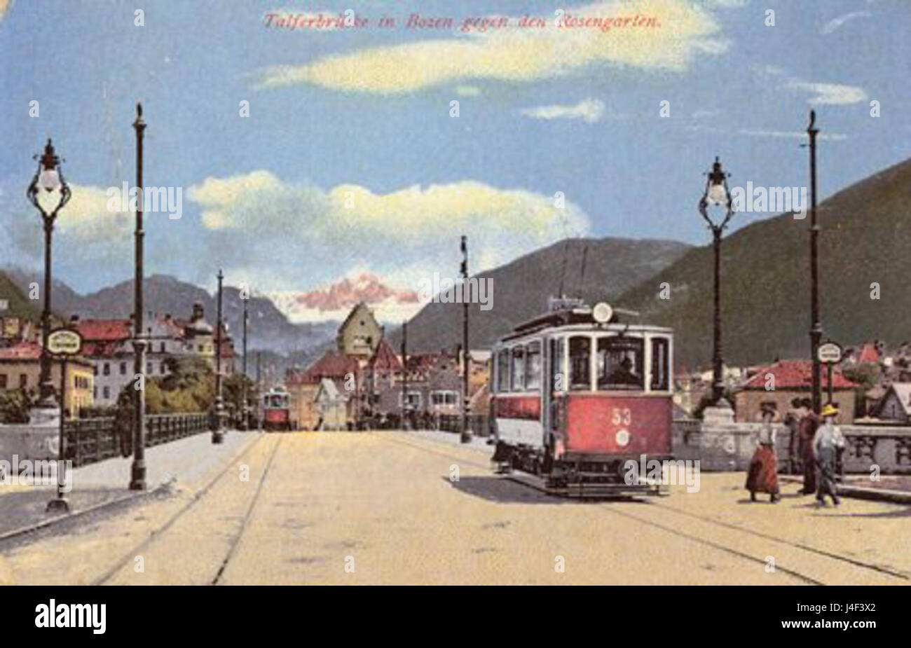 Bolzano ponte sul Talvera 1910 Stock Photo - Alamy
