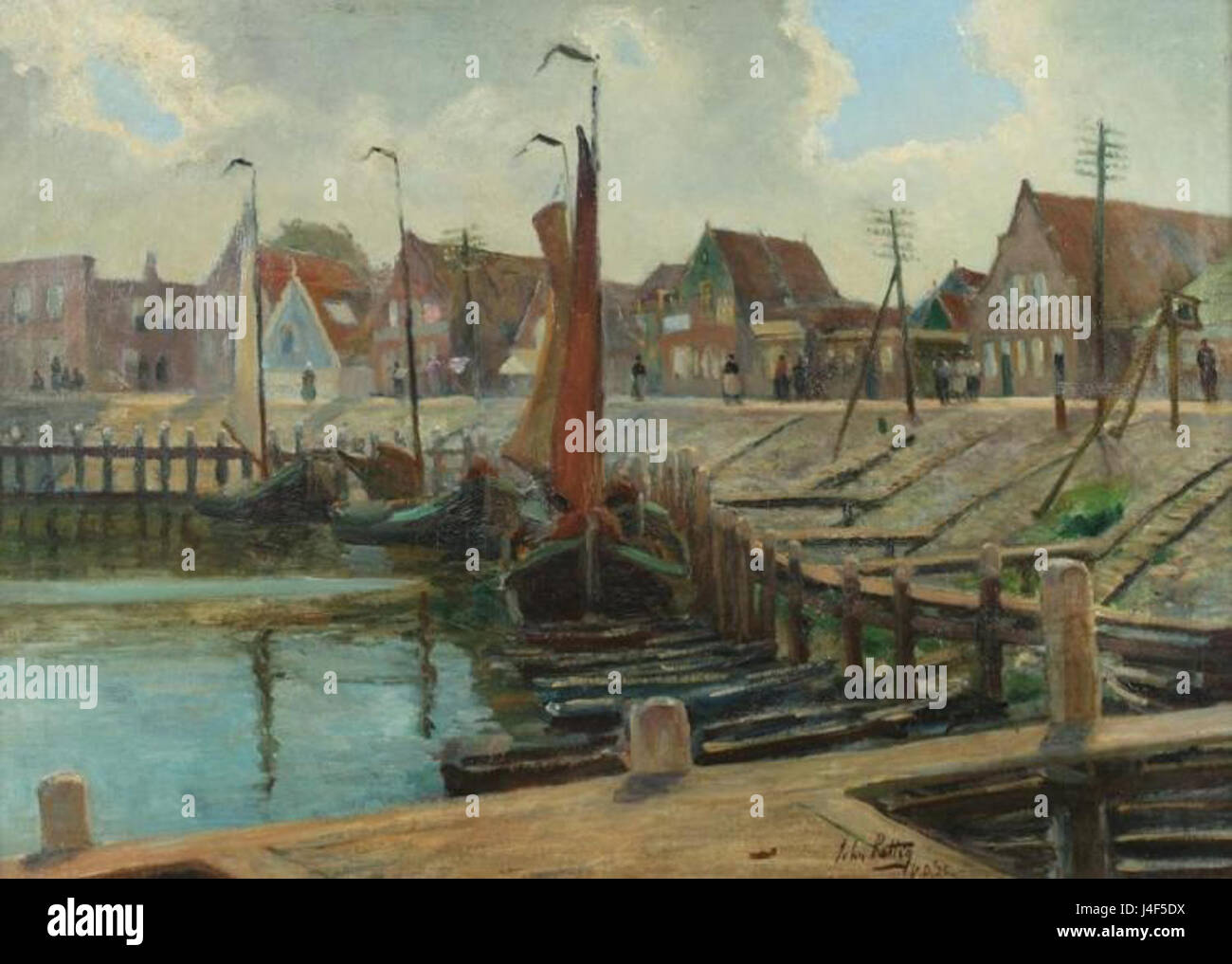 This image captures the John Rettig Dyke in Volendam, Netherlands ...
