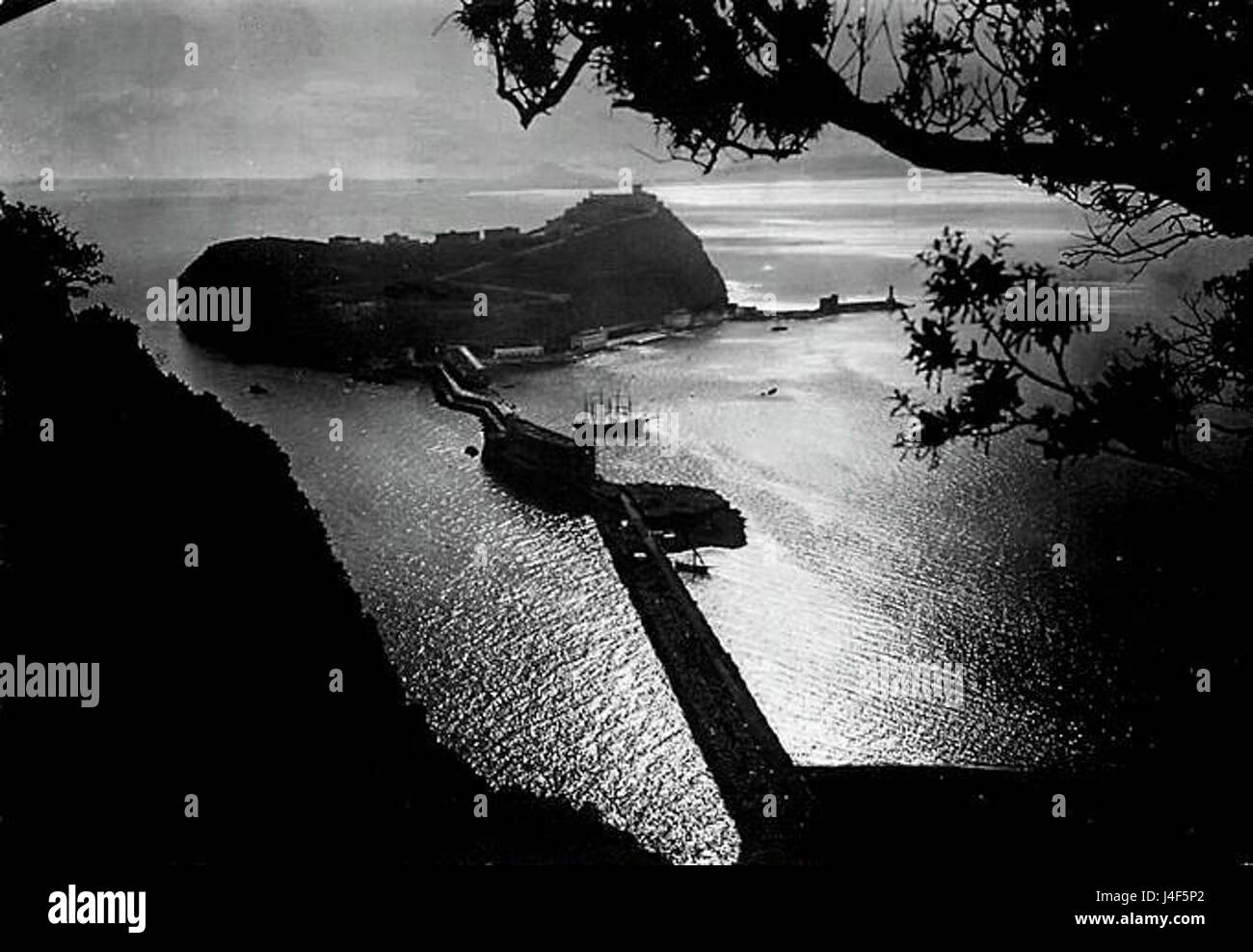 This image shows a scenic view of Nisida Island, located near Naples ...