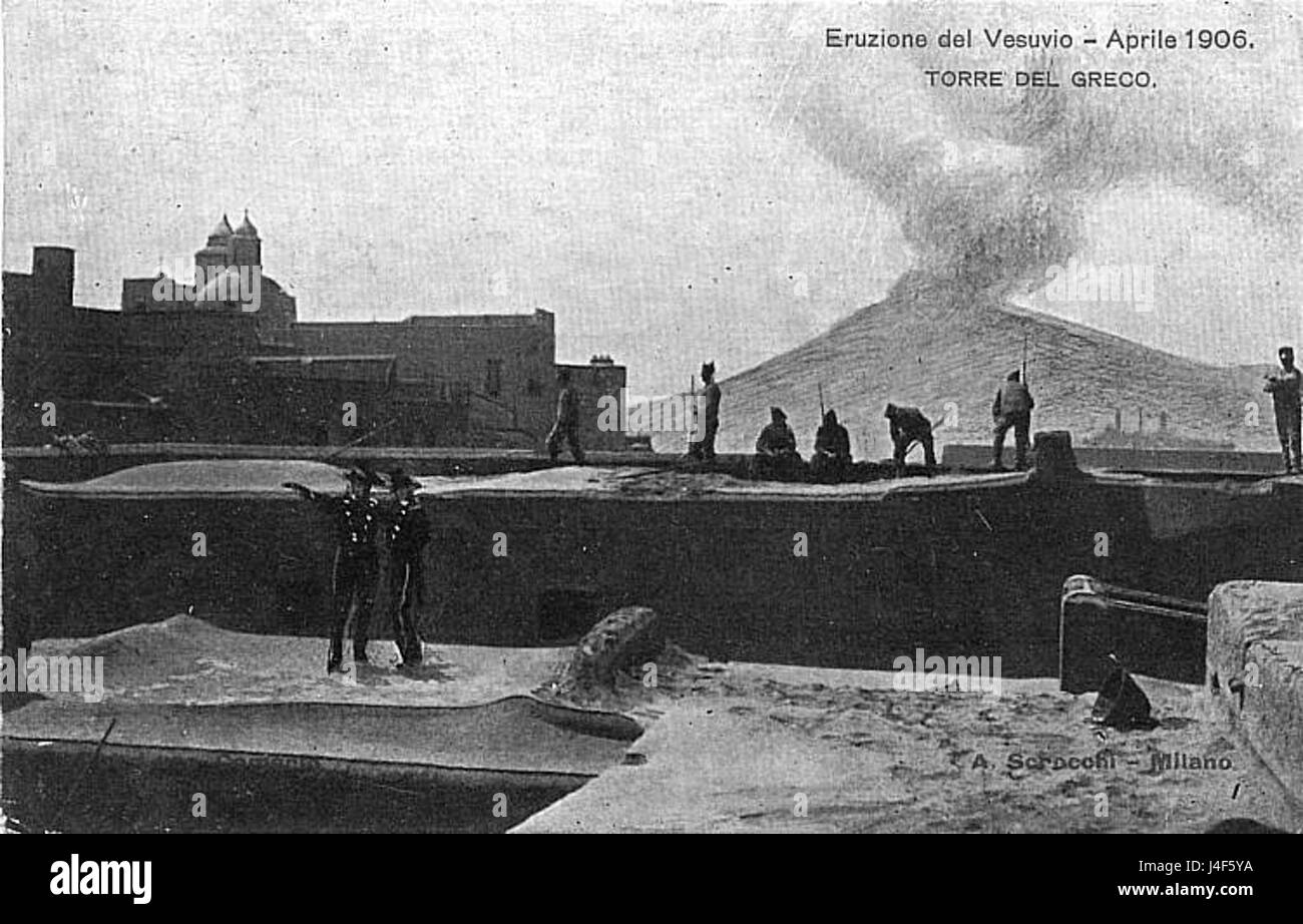 The 1906 eruption of Mount Vesuvius impacted Torre del Greco, a town ...