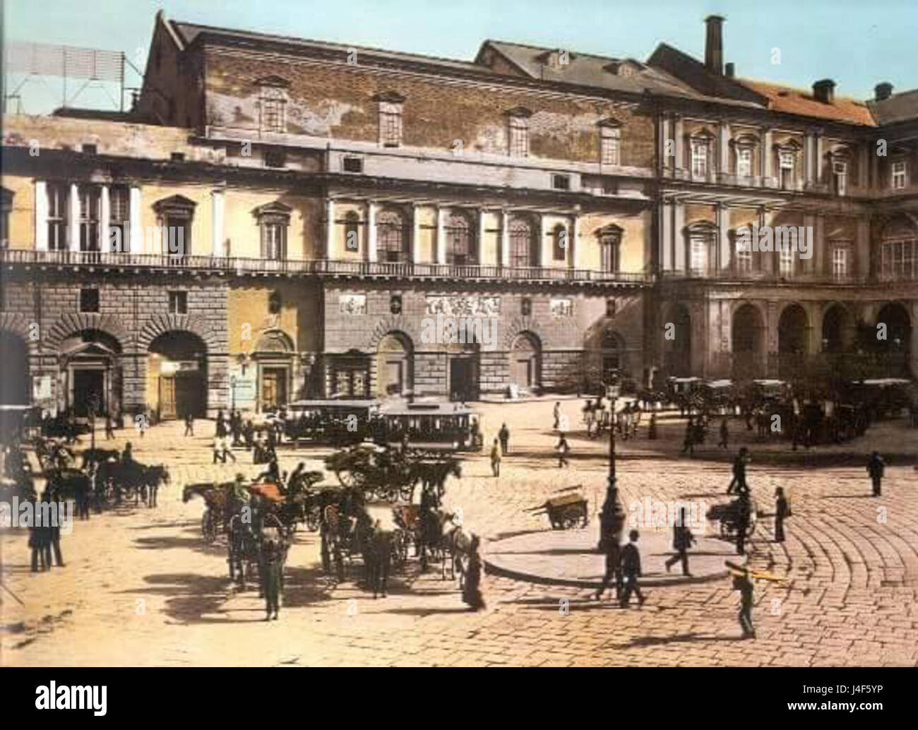 This photograph captures the vibrant scene of Piazza Trieste e Trento ...