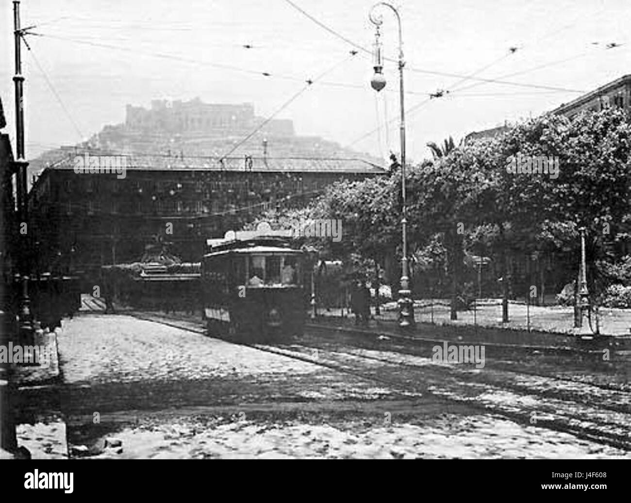 This photograph captures a winter scene at Piazza Municipio in Naples ...